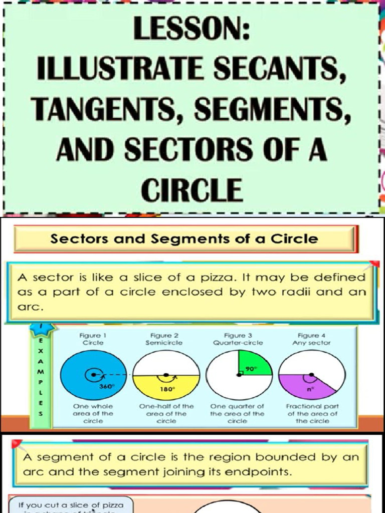 Illustrates Secant, Tangent Line and Sector of Circle | PDF