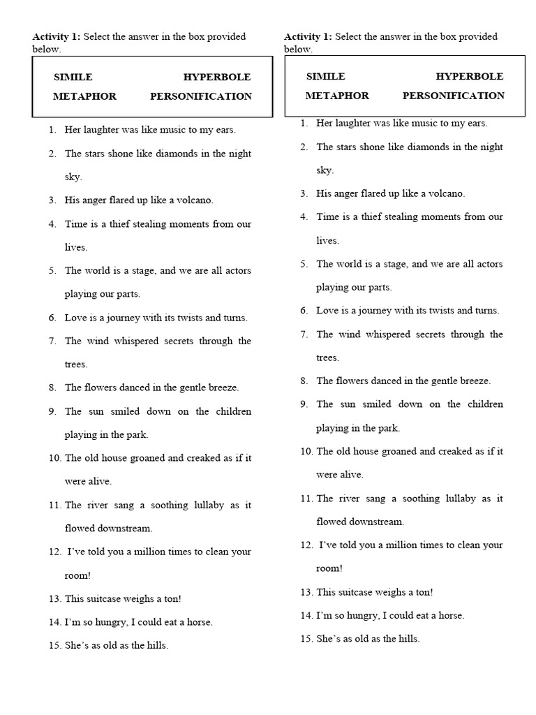 Activity 1 Figure of Speech | PDF