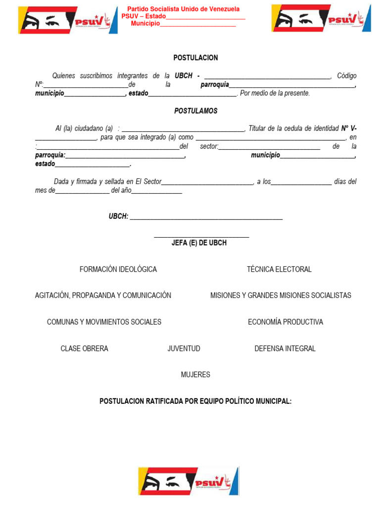 Modelo de Postulacion Ubch-2 | PDF | Ciencias sociales