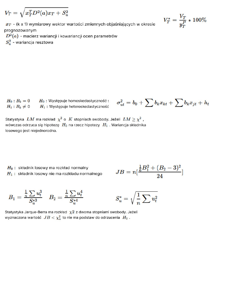 Wzory Ekonometria 1 | PDF