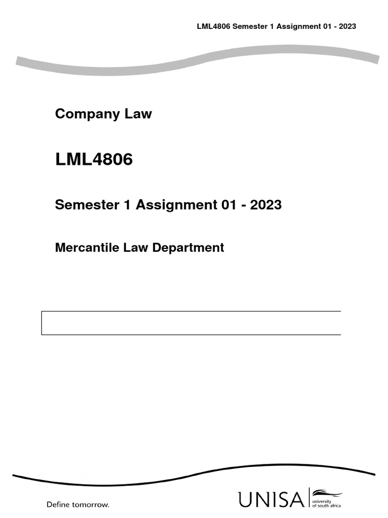 LML4806 Semester 1 Assignment 01 | PDF | Board Of Directors | Academic ... LML4806 Semester 1 Assignment 01 | PDF | Board Of Directors | Academic ...
