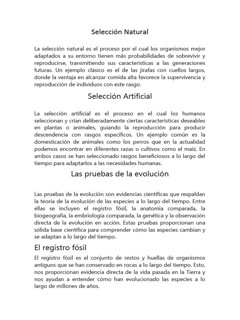 Selección Natural 2 | PDF | Evolución | Crianza selectiva