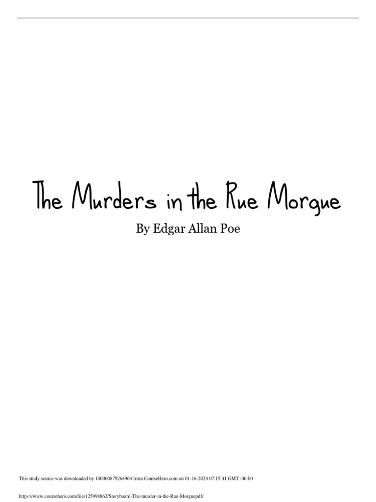 Storyboard The Murder in The Rue Morgue PDF | PDF | C. Auguste Dupin ...