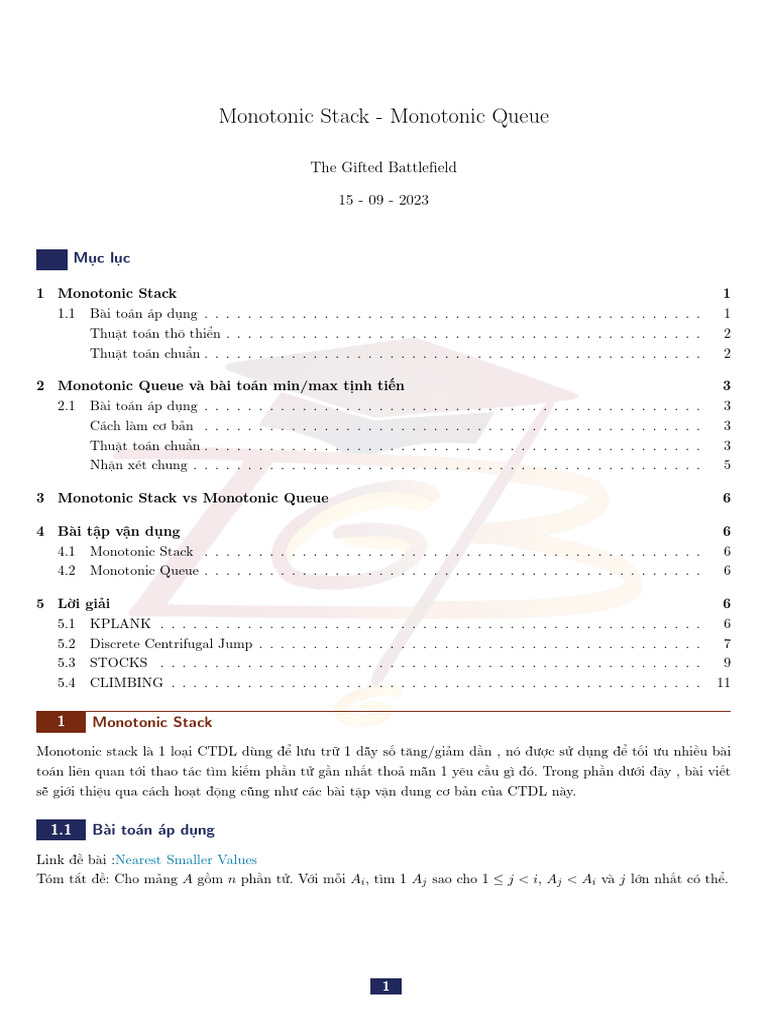 Monotonic Stack & Monotonic Queue | PDF
