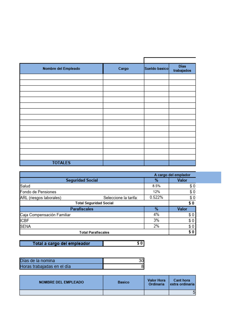 Formato de Nómina de Sueldos | PDF | Compensación laboral | Relaciones ...