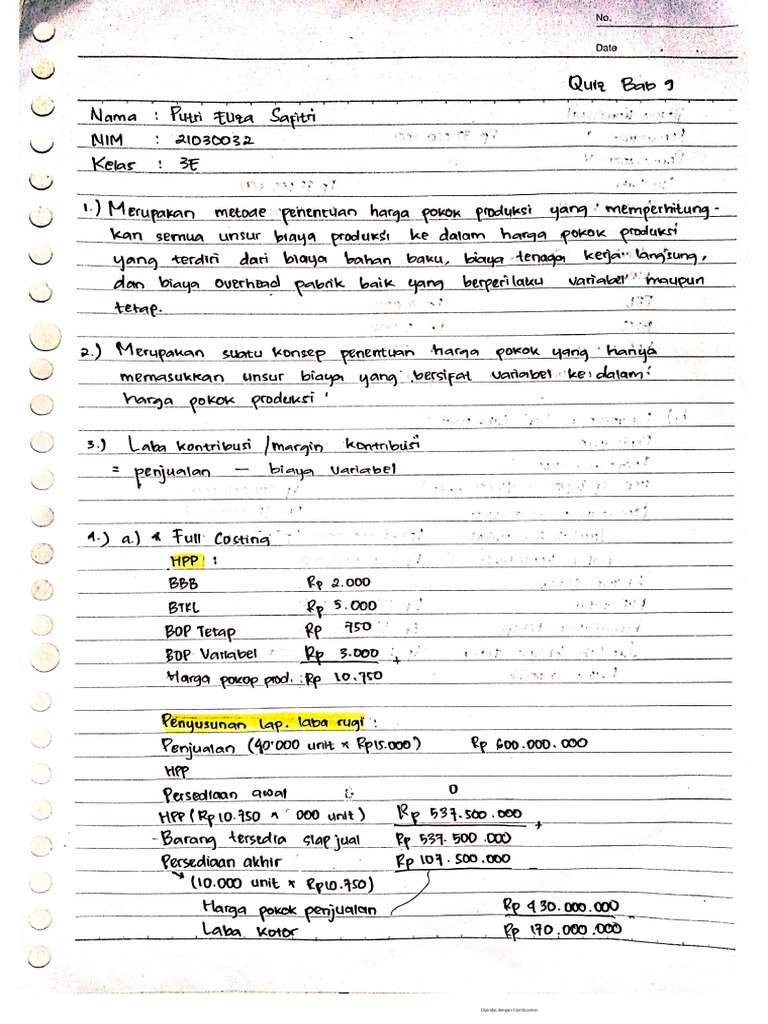 Putri Eliza Safitri_Quiz BAB 9 | PDF