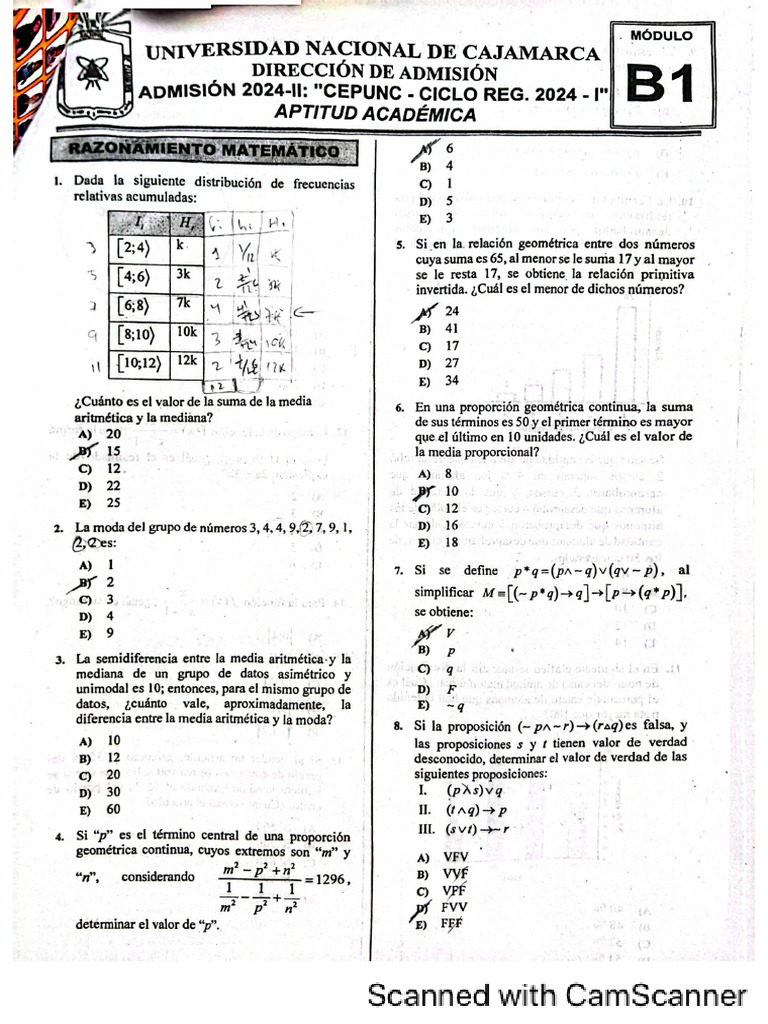 Cepunc Modulo B 2024 | PDF