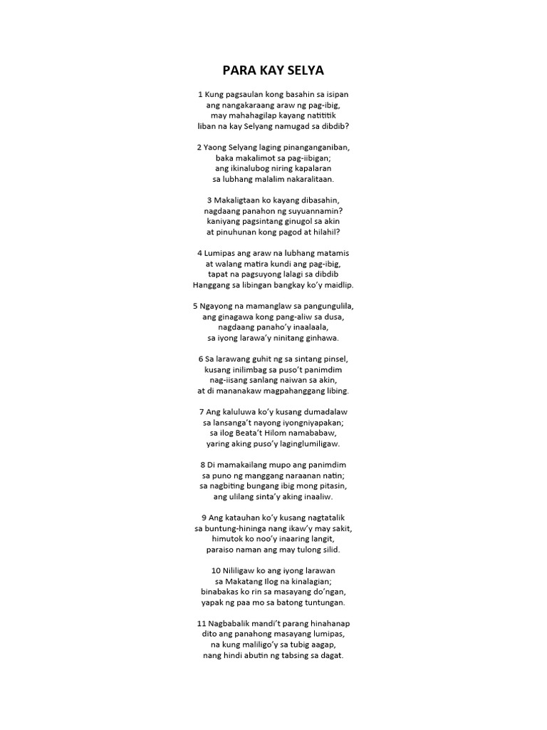 PARA KAY SELYA | PDF