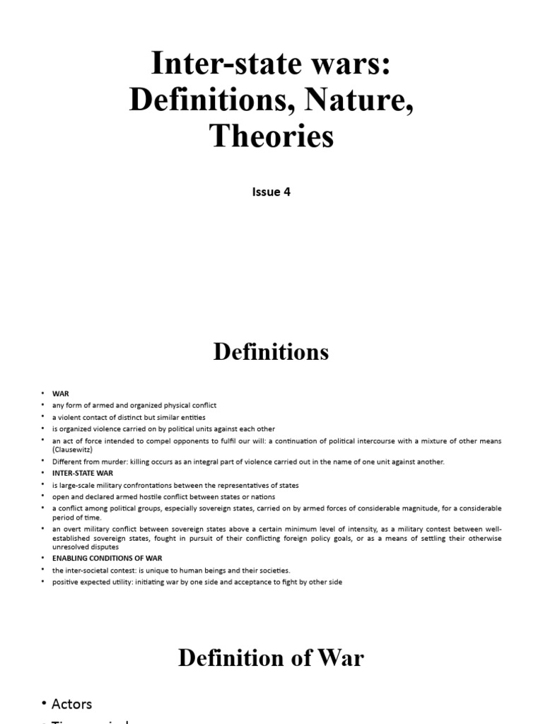 Slide Interstate War | PDF | Decision Making | Political Science