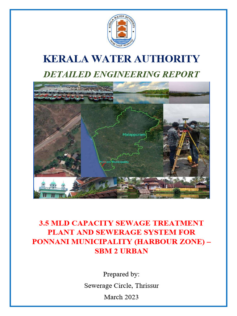 DPR Sewerage Ponnani H Signed Opt | PDF | Sewage Treatment | Hydraulic Engineering