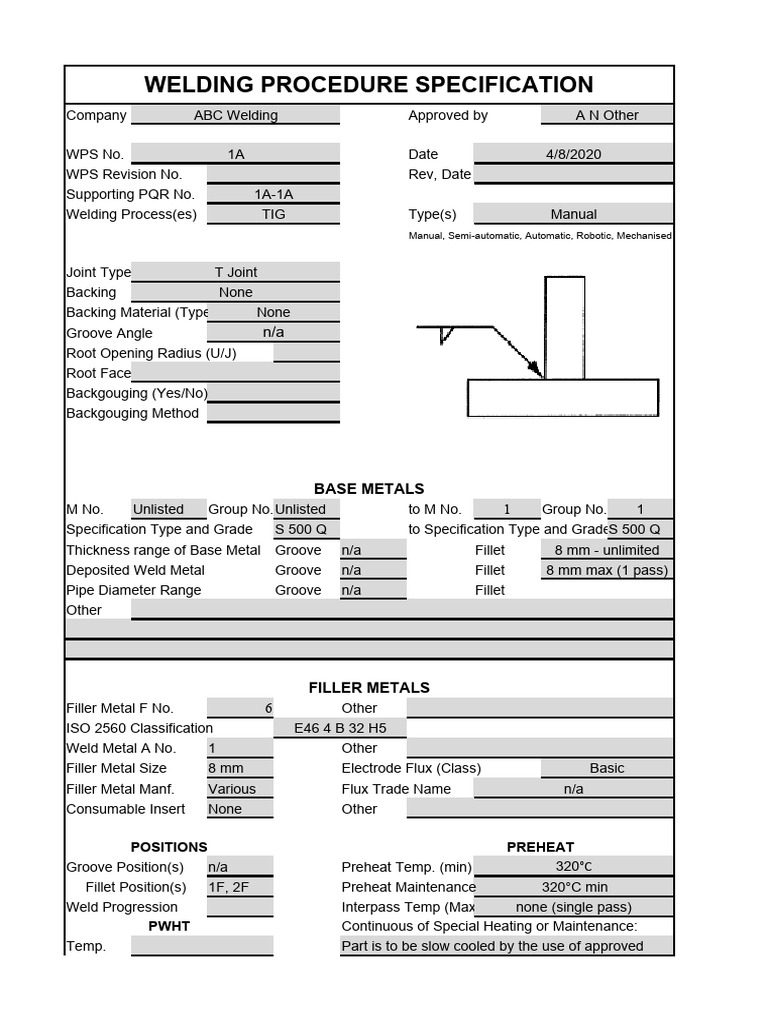TIG Welding Procedure Specification | PDF