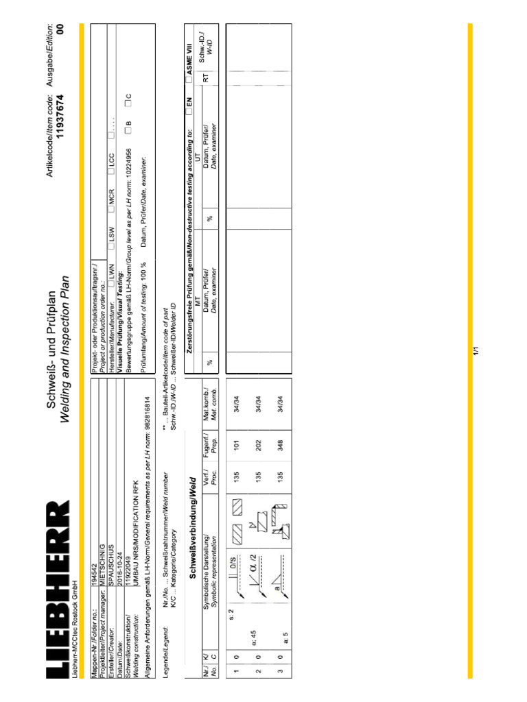 Weld Inspection Plan | PDF