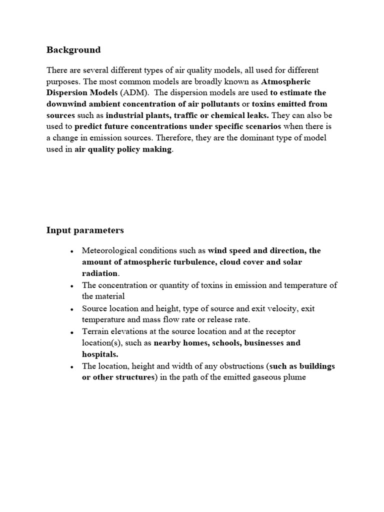 Air Quality Model Notes | PDF | Meteorology | Atmosphere
