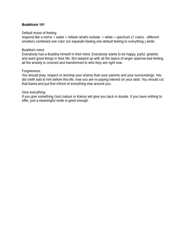 Buddhism 101 | PDF | Self-Improvement