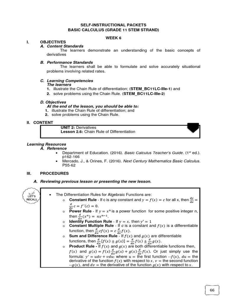 QA Basic Calculus Quarter 3 Week 6 Final | PDF | Exponentiation | Derivative