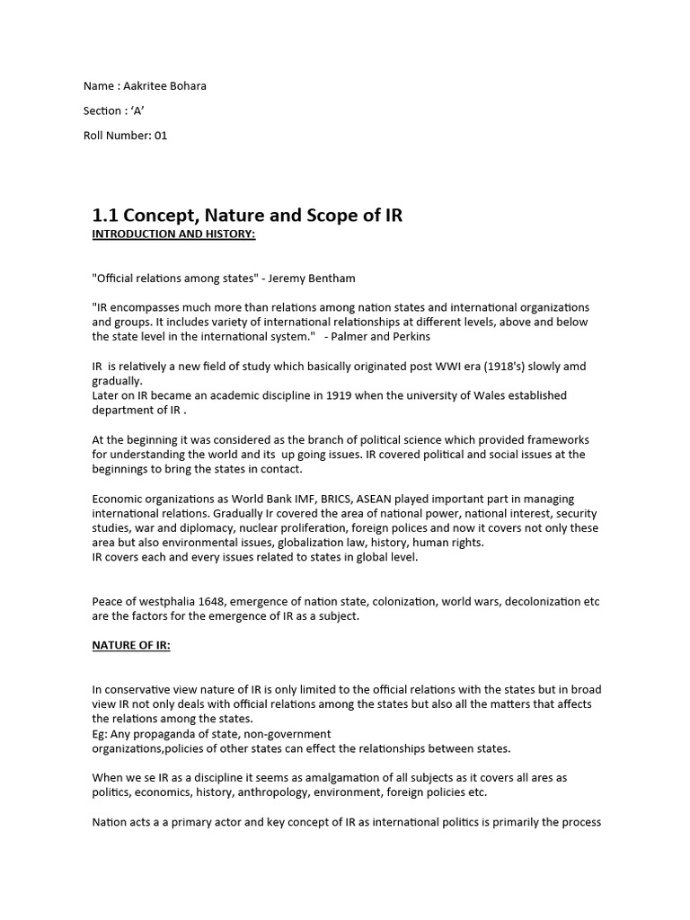 IR Assignment Compilation | PDF | Globalization | Diplomacy