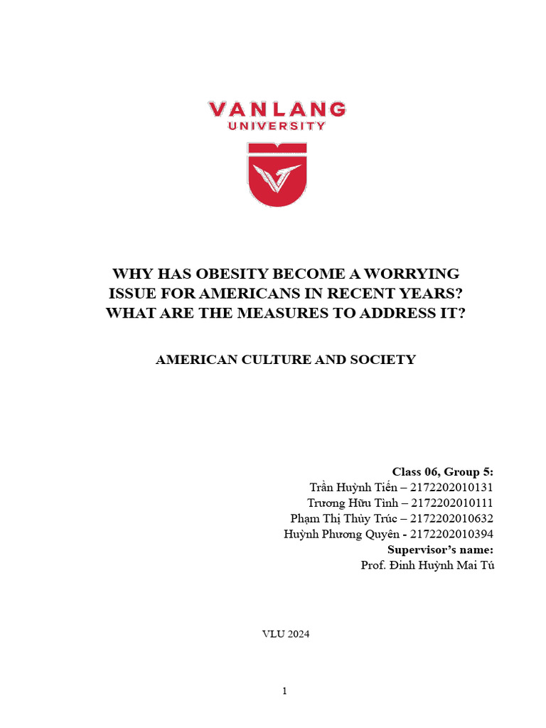 Vhxh Mỹ - Bản Chính Thức | PDF | Obesity | Body Mass Index