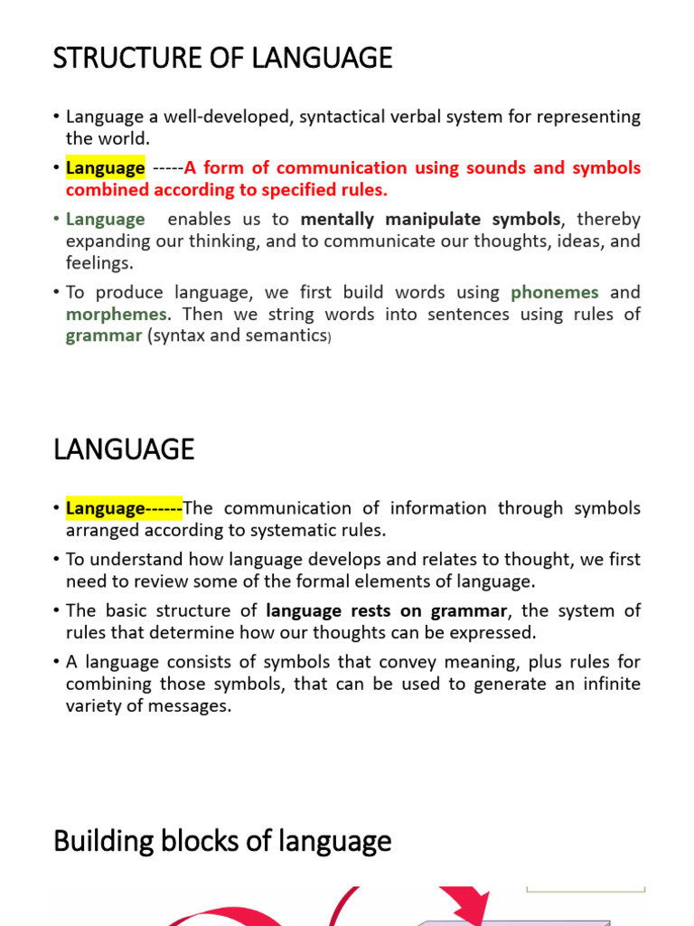STRUCTURE OF LANGUAGE (1) | PDF | Word | Semantics