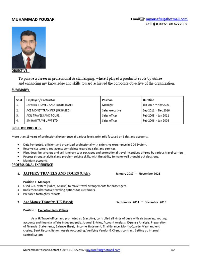 muhammad yousaf cv | PDF | Business | Economies