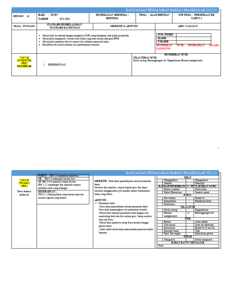 M42-Persediaan Ke Tahun 1 | PDF