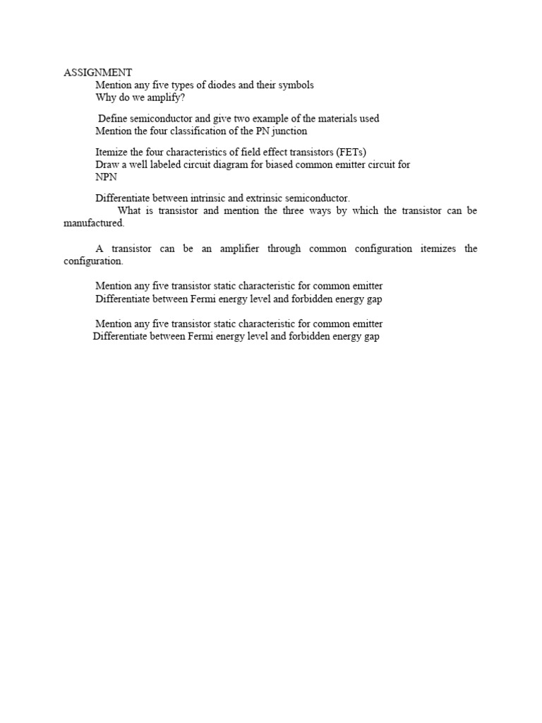Types of Diodes and Transistor Basics | PDF