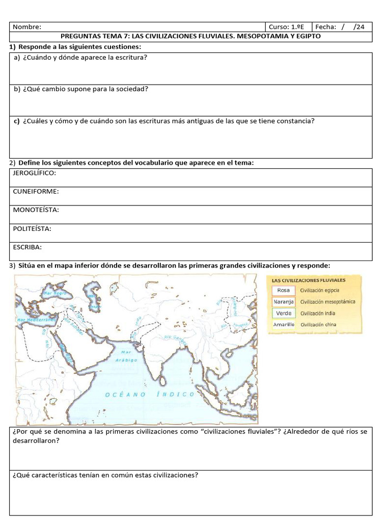 Civilizaciones Fluviales: Mesopotamia y Egipto | PDF | Antiguo Egipto ...
