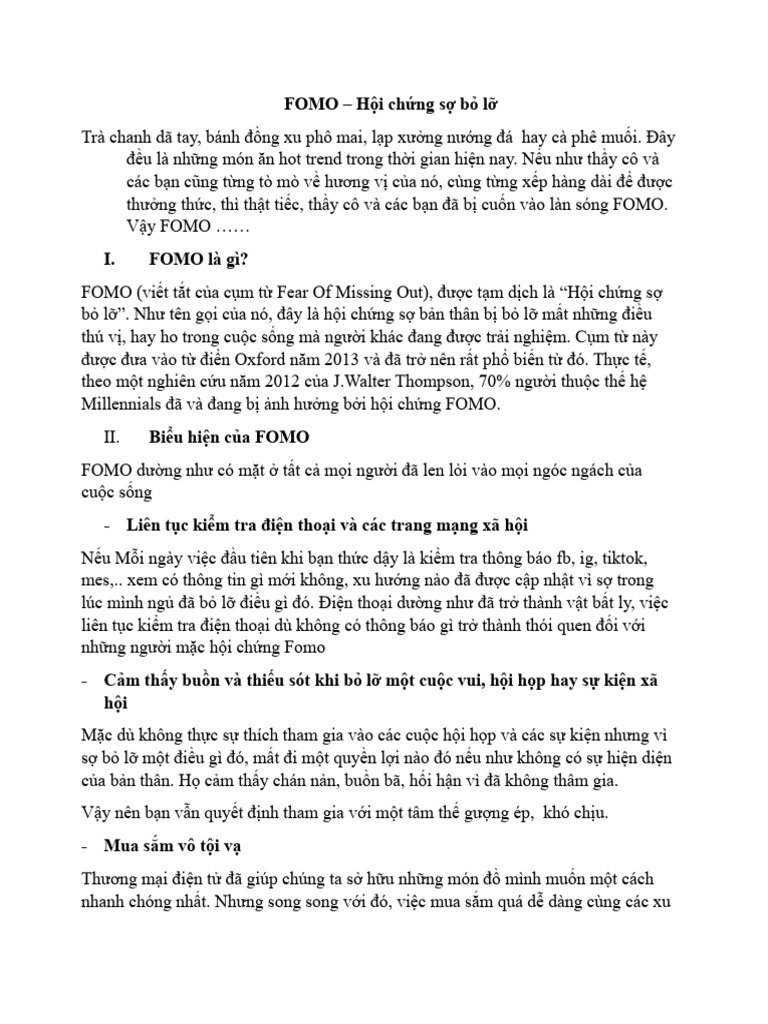 FOMO Là Gì | PDF