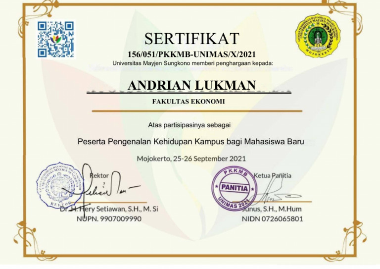 Sertifikat Lukman | PDF