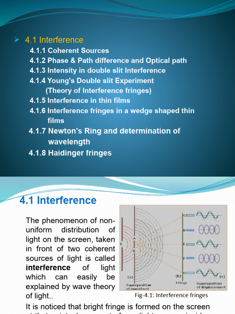 04.1 Interference | PDF | Coherence (Physics) | Light