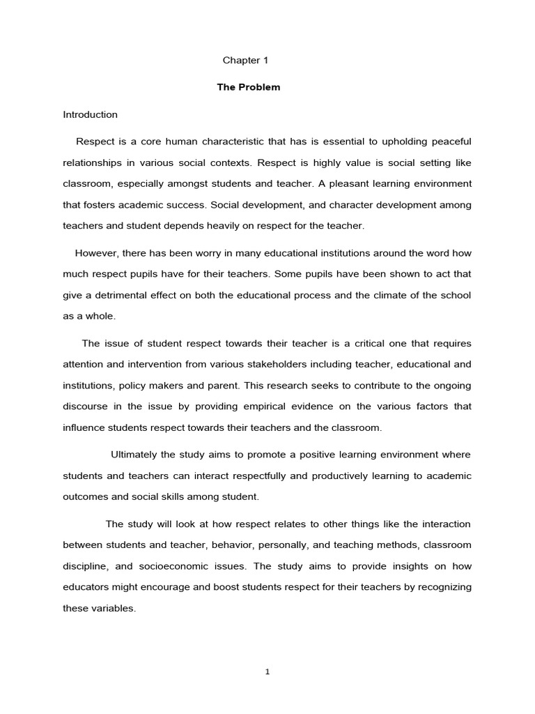STUDENTS RESPECT TOWARDS THEIR TEACHER | PDF | Teachers | Learning