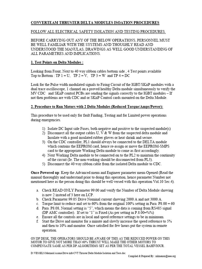 CVT Thruster Delta Module Isolation and Tests | PDF | Manufactured ...