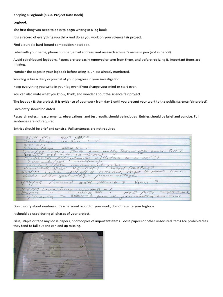 PROJECT-DATA-Logbook Research grade 8 | PDF | Experiment | Water