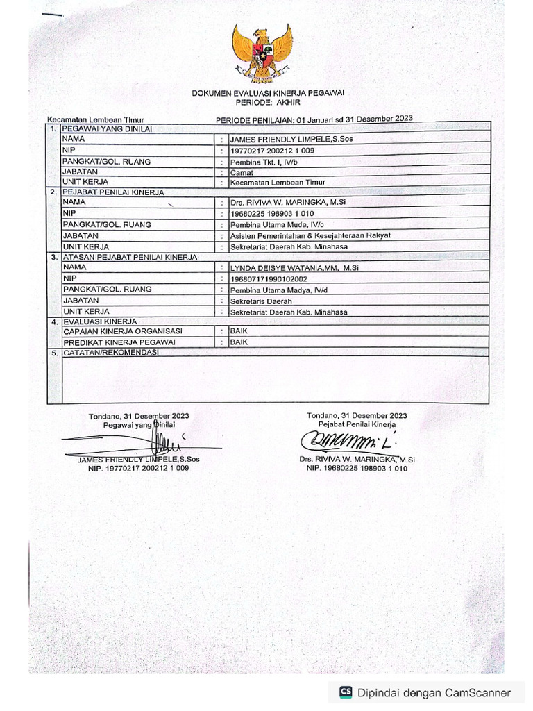 SKP 2023-Camat | PDF