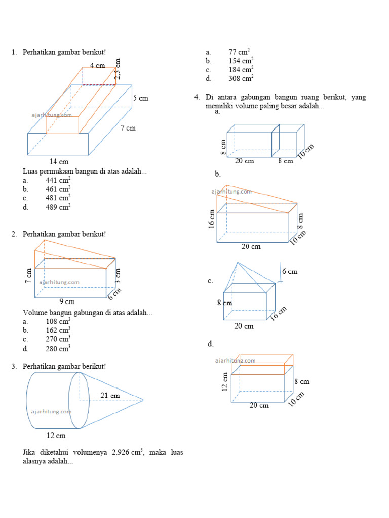 Soal Matematika Bangun Ruang | PDF | Griya & Taman