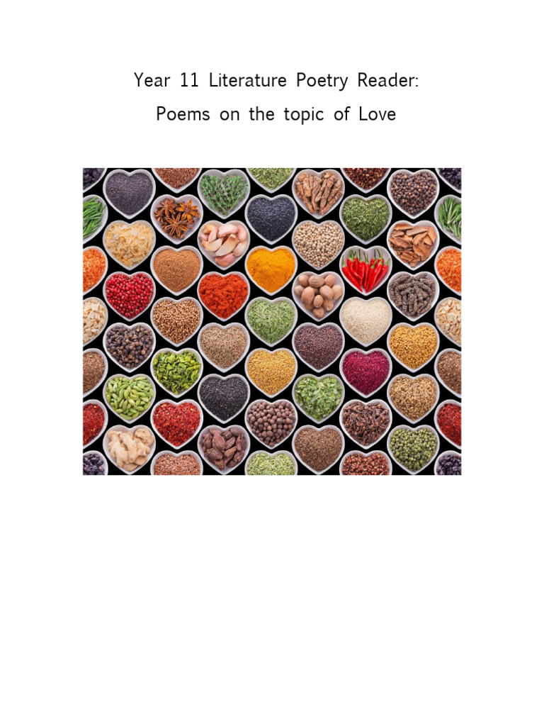 Love Poems for Year 11 Literature | PDF | Poetry