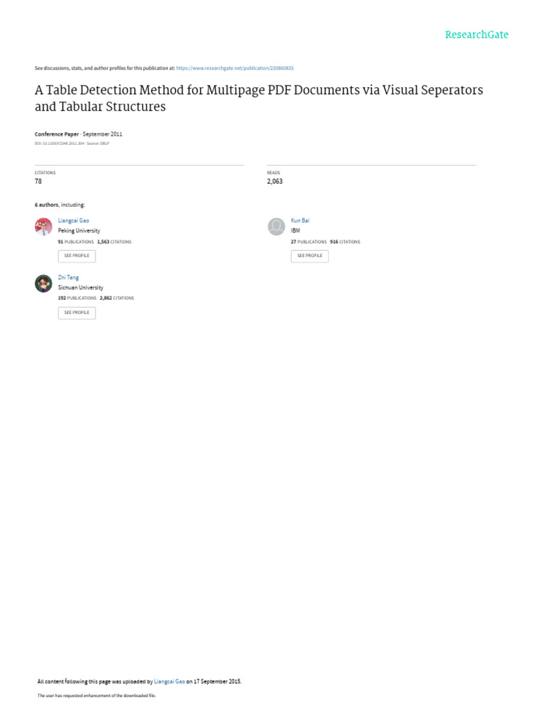 A Table Detection Method For Multipage PDF Documen | PDF | Page Layout ... A Table Detection Method For Multipage PDF Documen | PDF | Page Layout ...