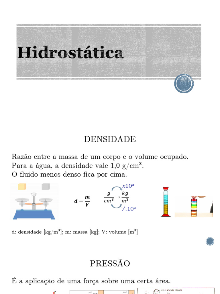 Aula 12 - Hidrostática (Aula) | PDF