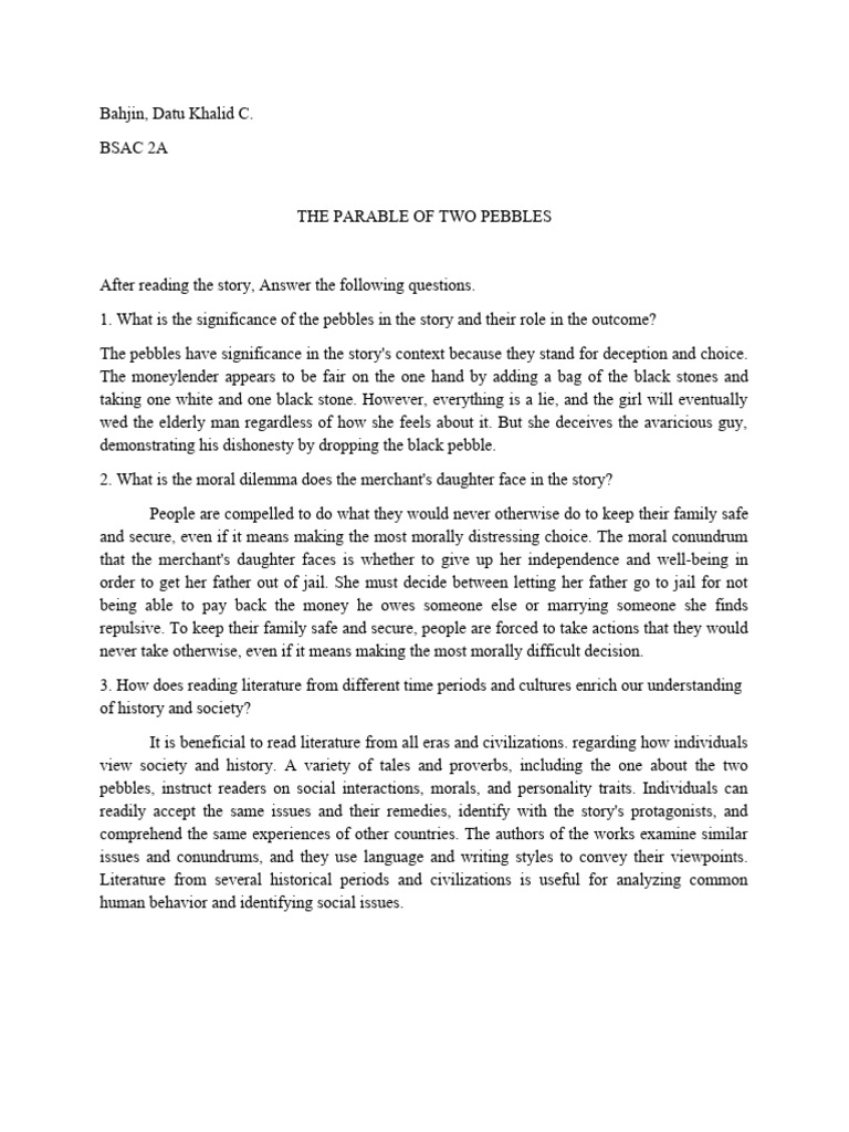 Parable of Two Pebbles-Bahjin | PDF | Social Science
