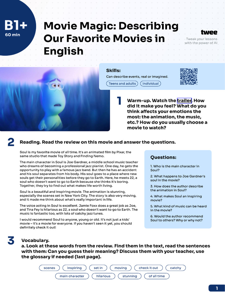 Describing Movies in English b1 | PDF