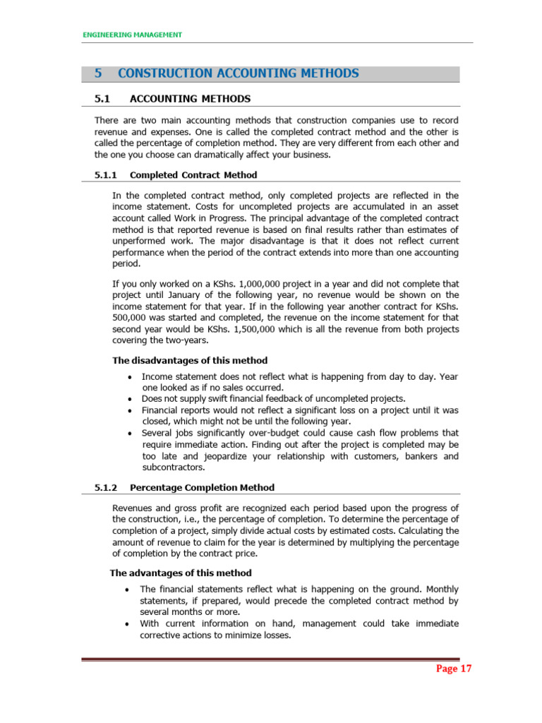 Construction Accounting Methods Explained | PDF | Debits And Credits ...
