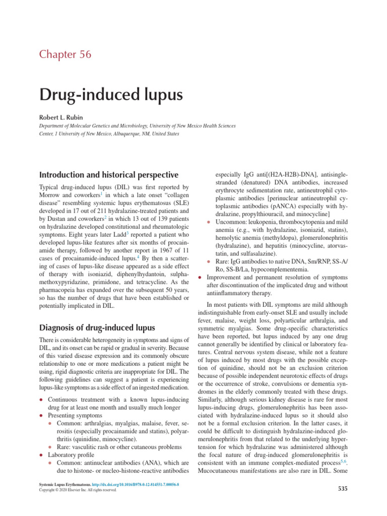 Chapter 56 - Drug-Induced Lupus | PDF | Causes Of Death | Medical ...