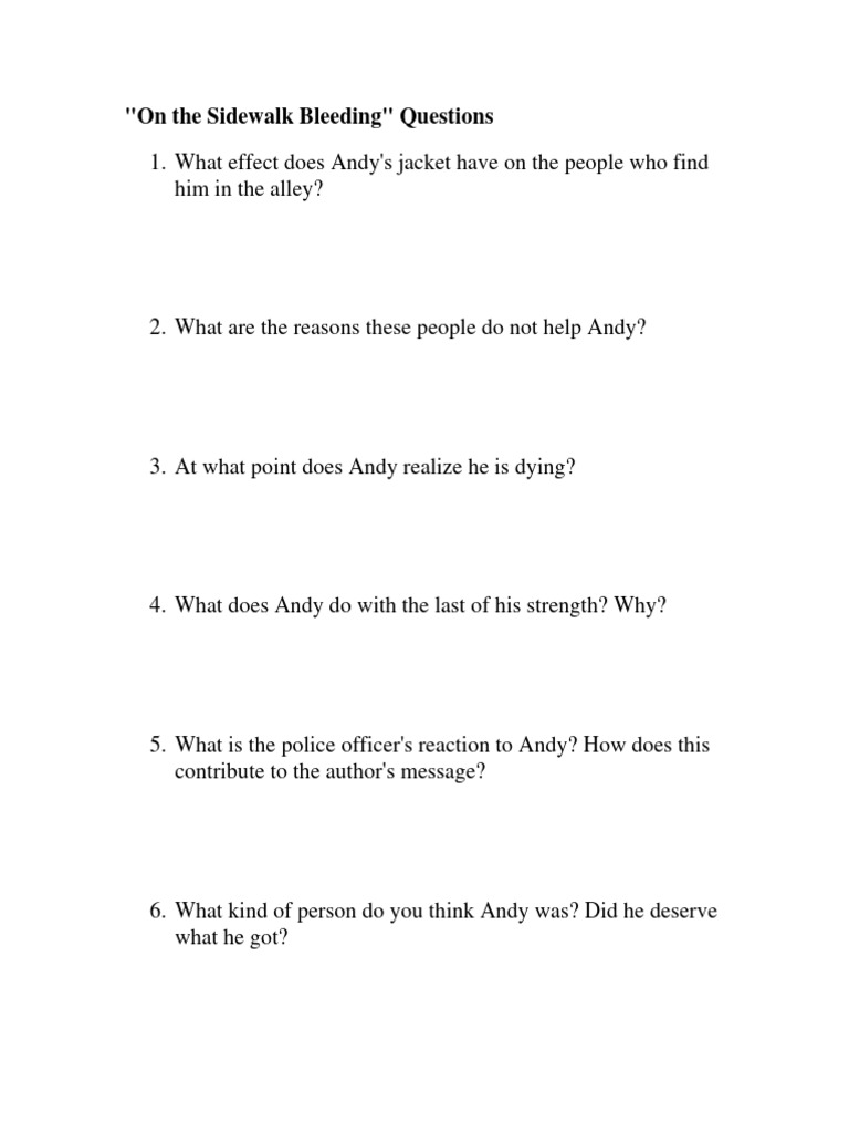 on_the_sidewalk_bleeding_activities | PDF | Thought | Psychology