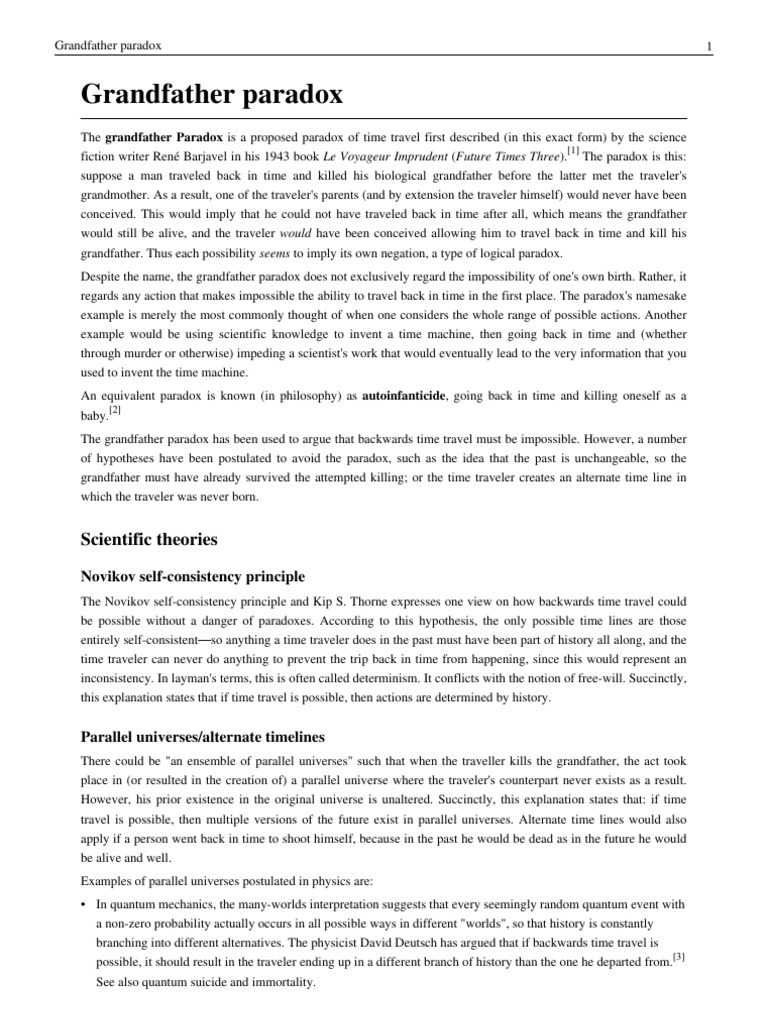 Grandfather Paradox | PDF | Time Travel | Spacetime