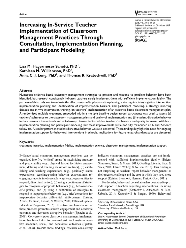 EJ1164253 | PDF | Classroom Management | Teachers