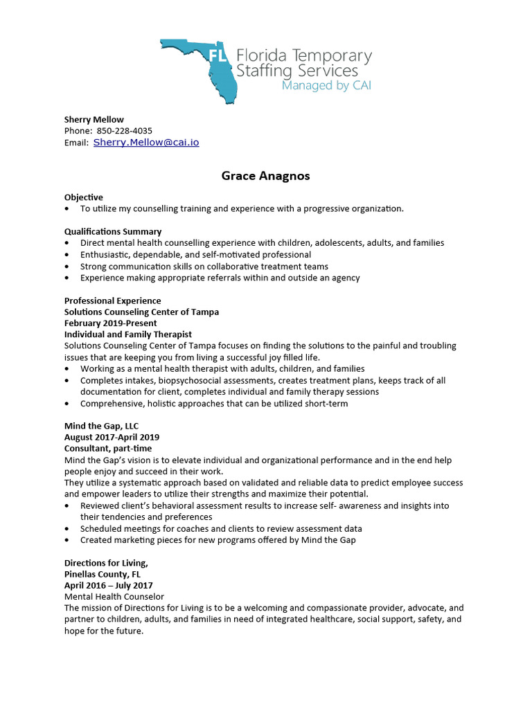Grace Anagnos | PDF | Psychotherapy | Mental Health