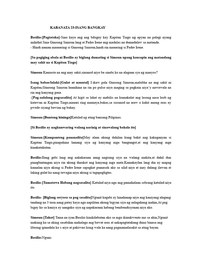 FILIPINO IMPORTANT SCRIPT | PDF