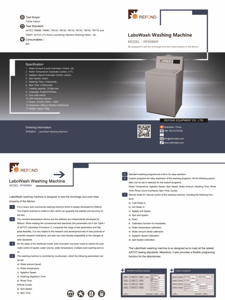 REFOND Labowash Washing Machine | PDF