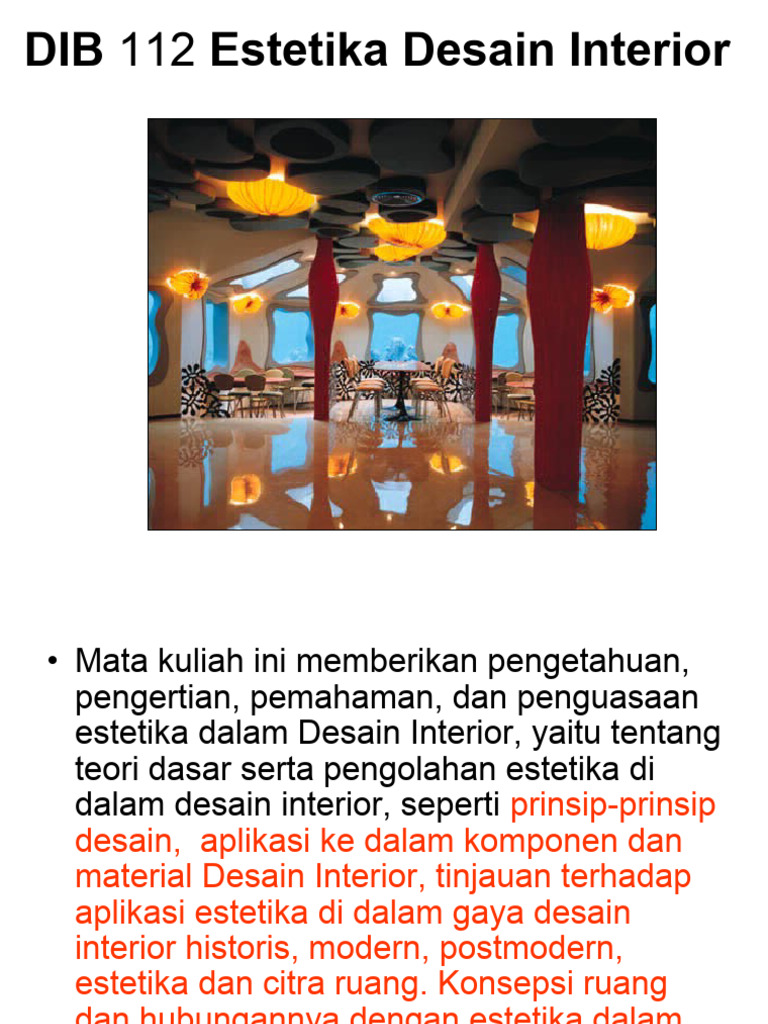 Estetika Desain Interior: Prinsip dan Aplikasi | PDF | Filsafat