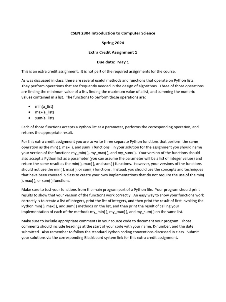 extra-credit-assignment-1 | PDF | Python (Programming Language) | Parameter (Computer Programming)