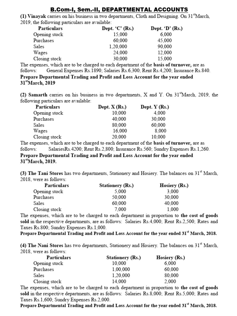 Problem No.1 To 6 | PDF | Expense | Salary